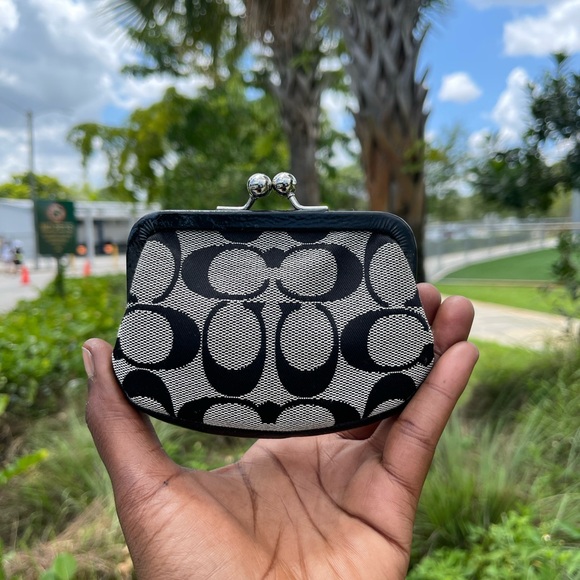 Coach | Bags | Nwt Coach Signature Canvas Kisslock Coin Wallet | Poshmark